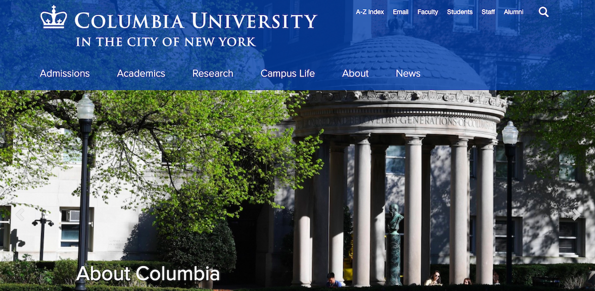 Columbia University Main Homepage | Center of Excellence for Usability ...