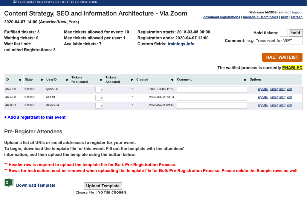 University Event Calendar System | Center of Excellence for Usability ...